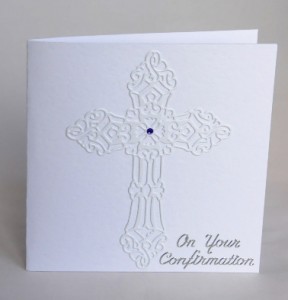 A handmade stylish and religious confirmation card | Handmade by Helen