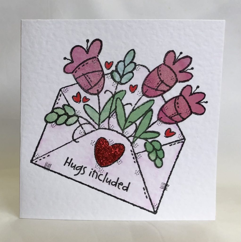 A simple handmade card to send love and hugs | Handmade by Helen