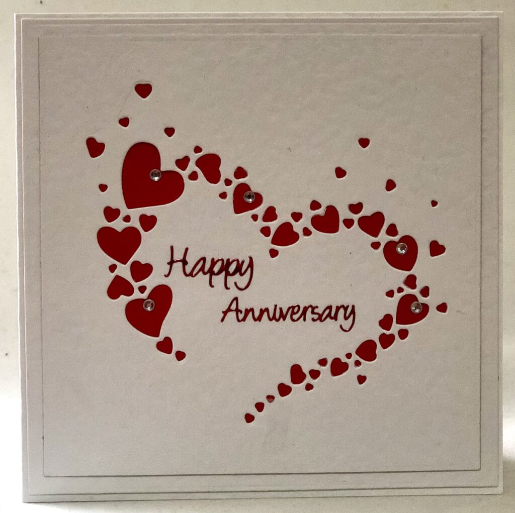 A stylish handmade contemporary Anniversary card | Handmade by Helen